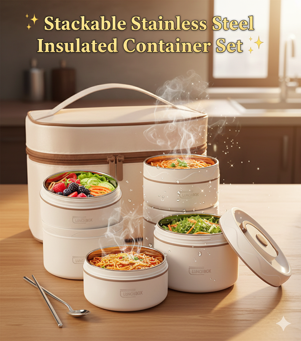 Stackable Stainless Steel Insulated Container Set – KENYATU